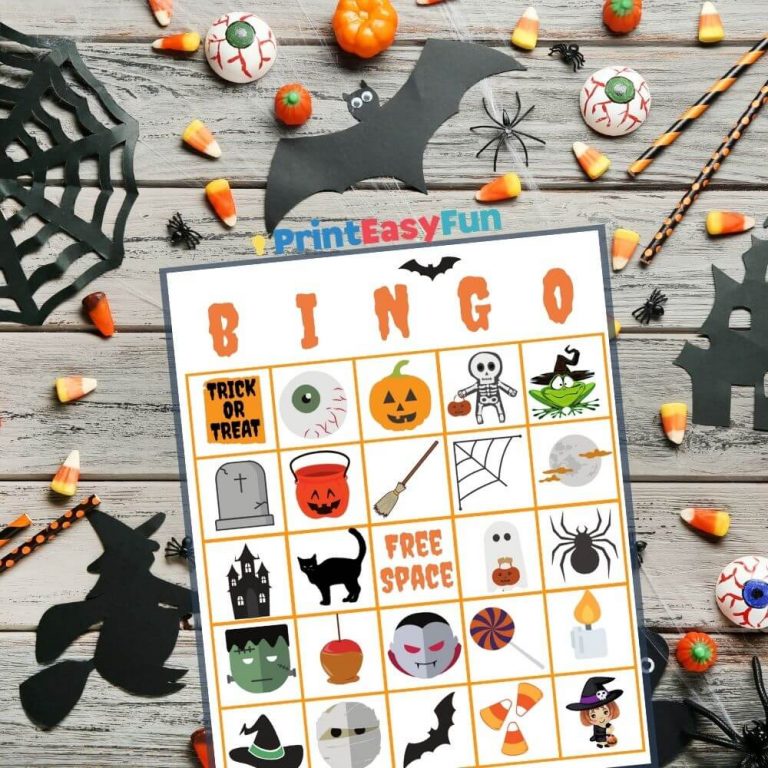 Halloween Bingo Game - 80 Printable Cards