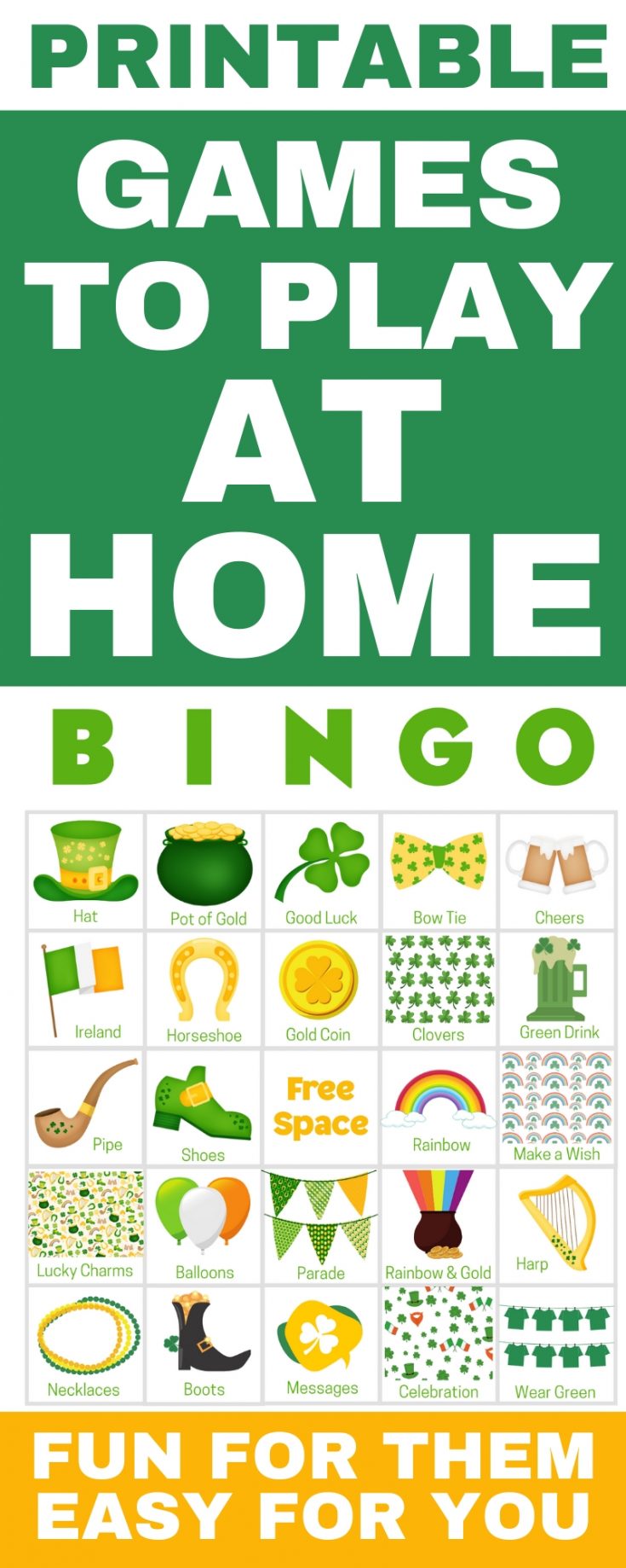 St. Patrick's Day Party Games - Printable Modern Game Cards