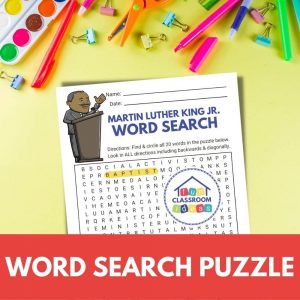 martin luther king jr word search printables - Mom Resource