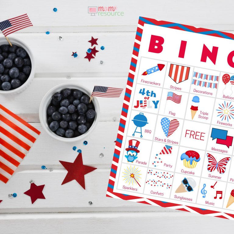 July 4th Bingo - Modern Printable Games Fun For All Ages