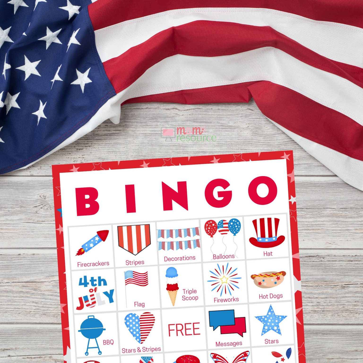 July 4th Bingo - Modern Printable Games Fun For All Ages