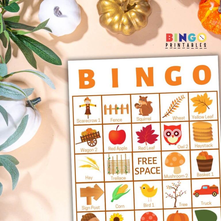 Fall Bingo Printable Cards For Large Groups - Easy Print & Play