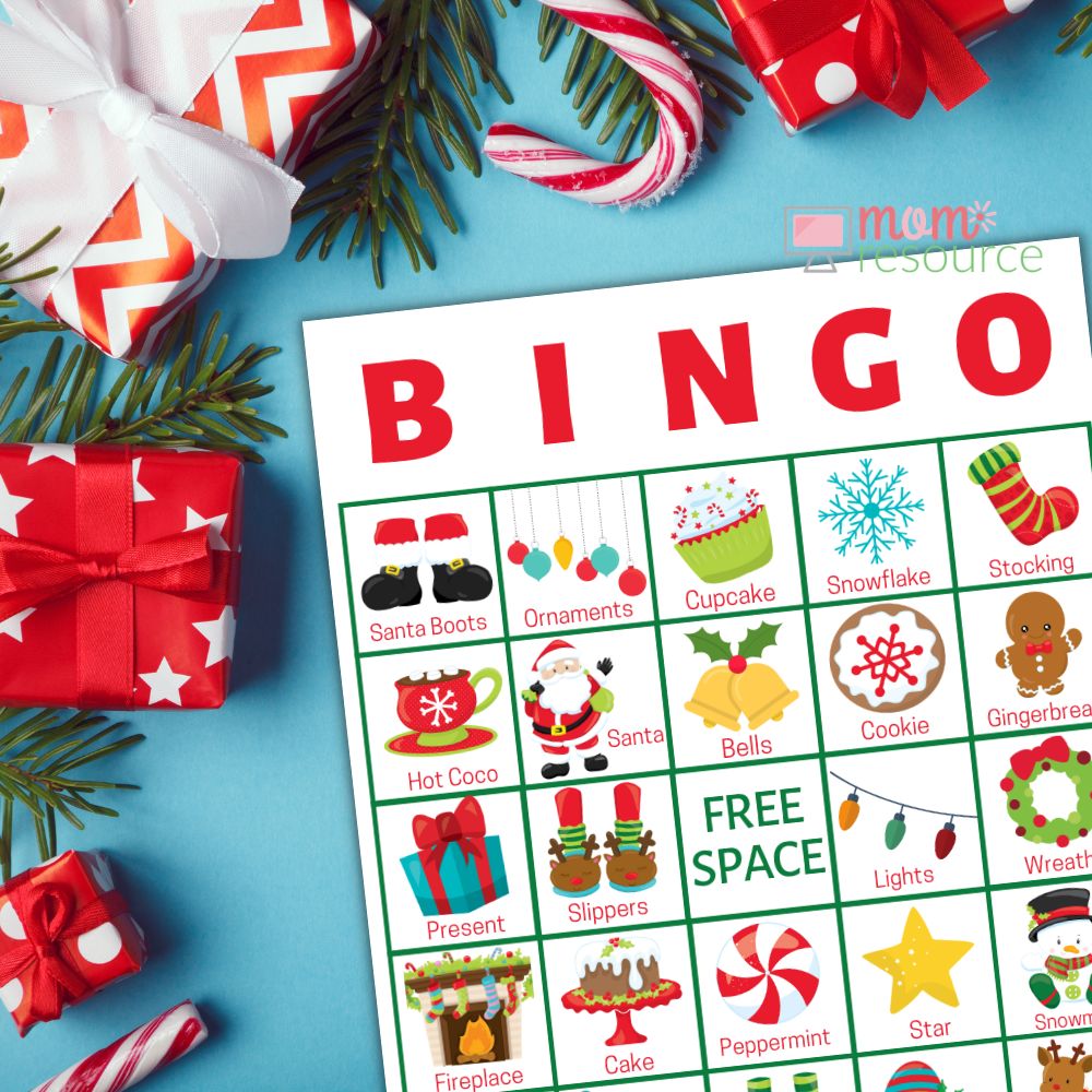 bingo christmas printable for large groups - Mom Resource