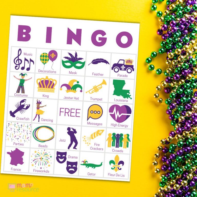 Mardi Gras Party Games - Fun Printable Game For Up To 200