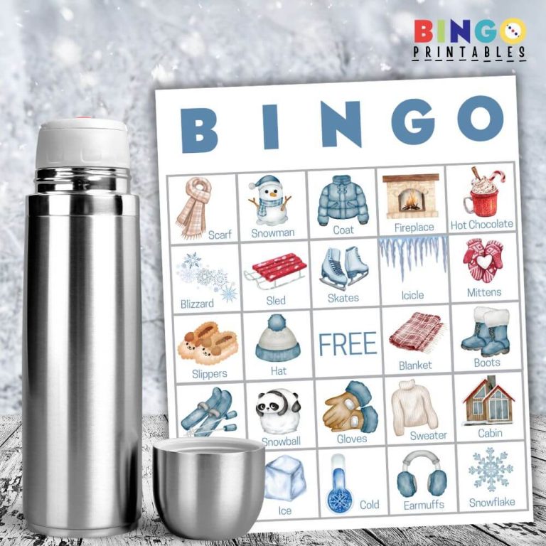 Winter Bingo Printable - 200 Game Cards - Easy Print & Play